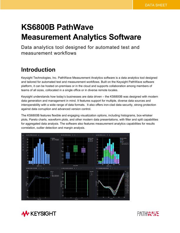 KS6800B PathWave Measurement Analytics Software PDF Asset Page | Keysight